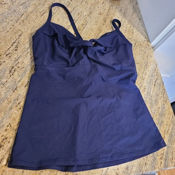 Athleta | Swim | Athleta Tankini 38 Ddd Navy Blue Swim Top Twist Front ...